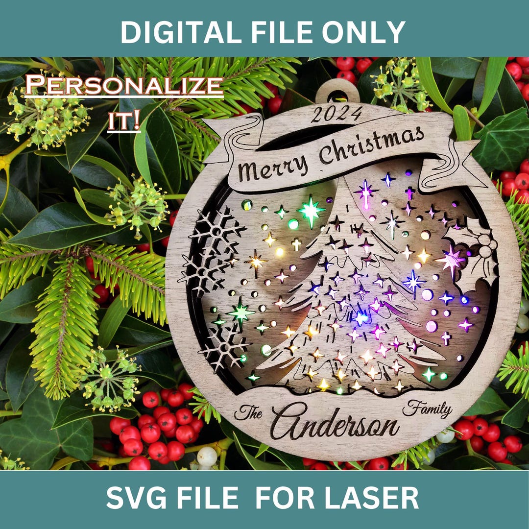 Lighted Christmas Tree Multilayer Ornament Laser File Can Be ...