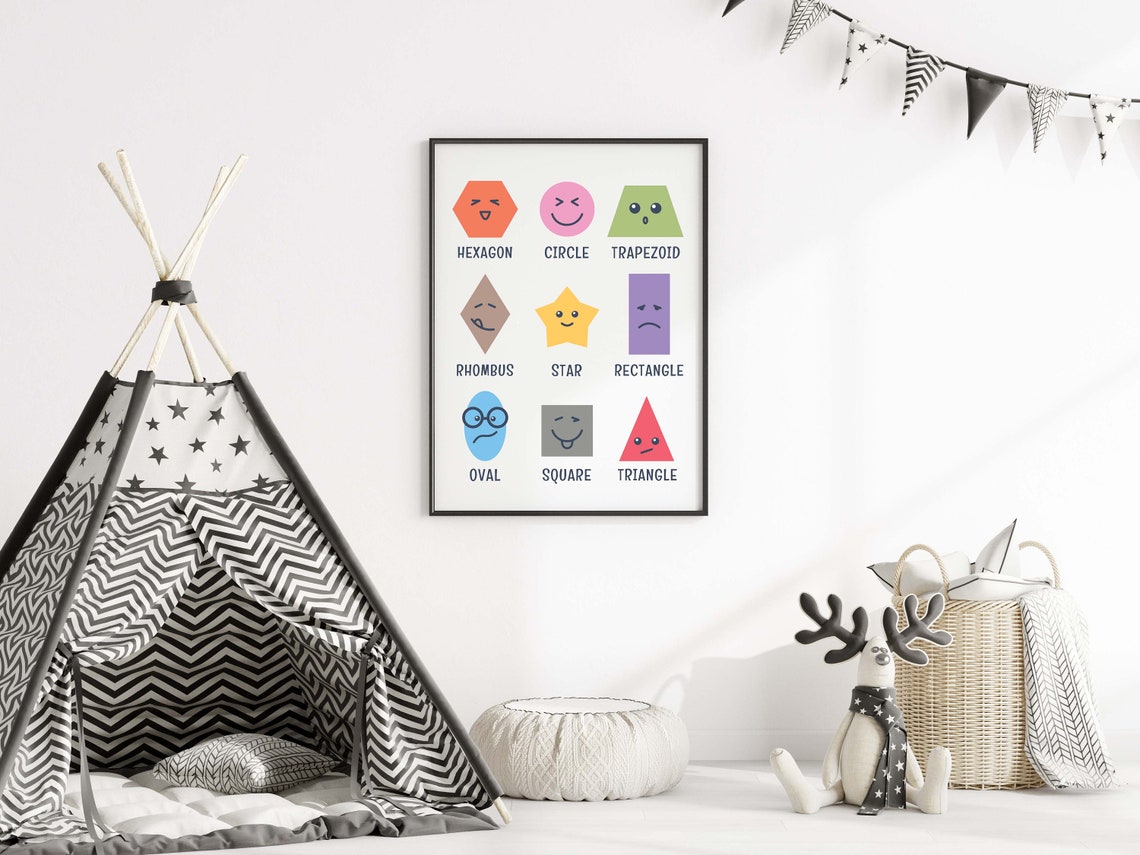 Shape Educational Poster, Feelings Poster, Geometric Shapes, Emotion ...