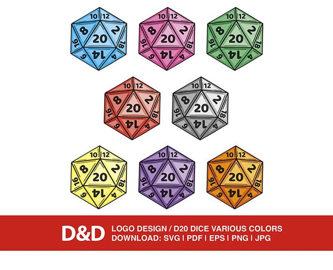 Dungeons and Dragons SVG Bundle: 20 Sided Dice, D20, Dnd Icon | Vector ...