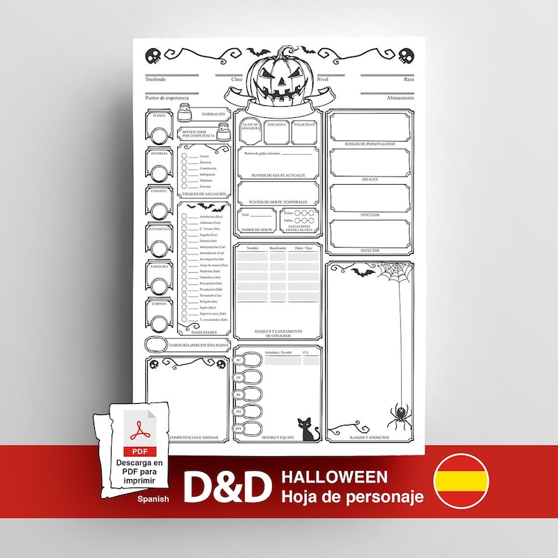 D&d Character Sheet 2025 Halloween - Etsy Canada