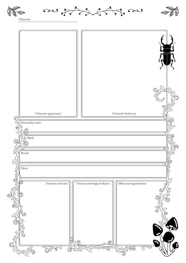 DRUID, EXPLORER, Dnd Character Sheet in English in Pdf Format ...