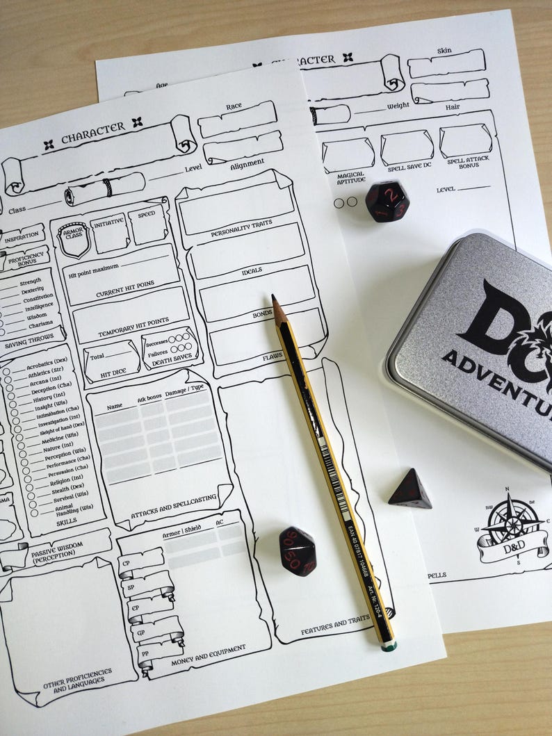 Medieval Dnd 5e Character Sheet Bundle: Editable, Fillable, Printable ...
