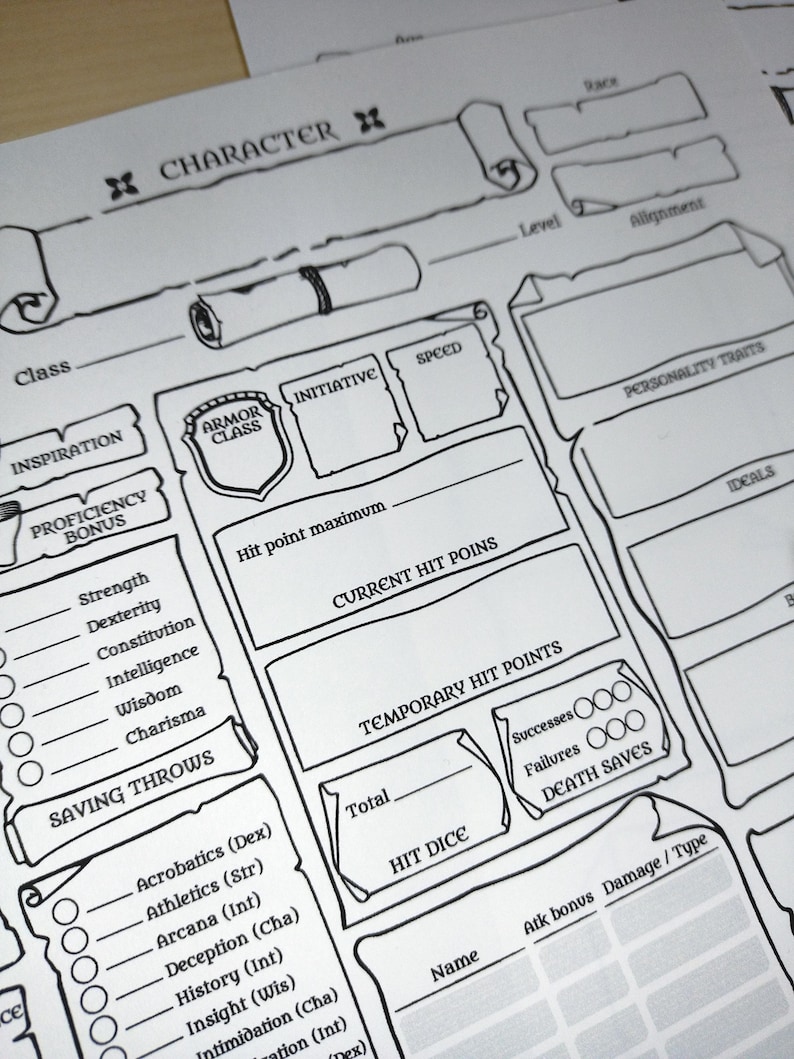 Medieval Dnd 5e Character Sheet Bundle: Editable, Fillable, Printable ...