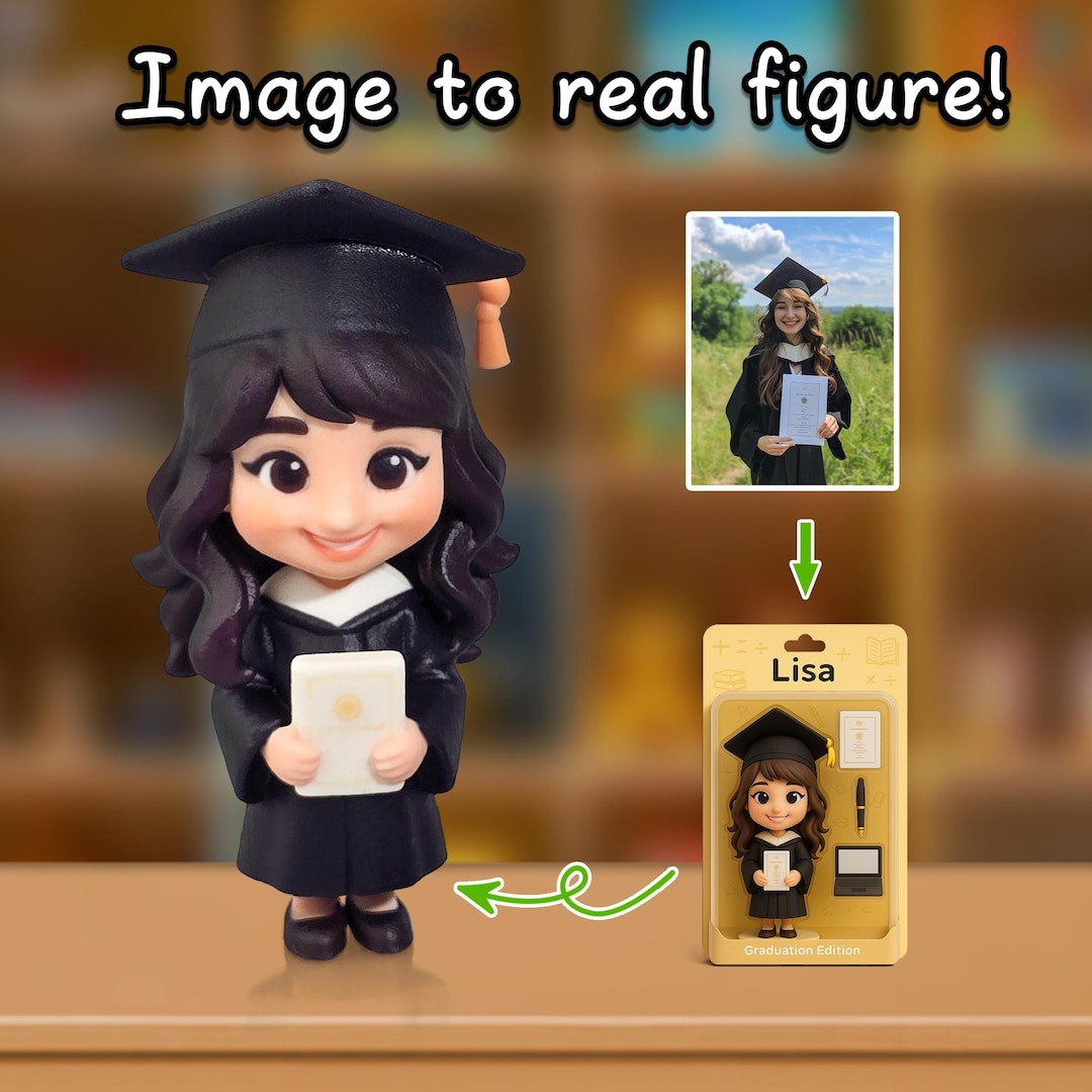 Custom Graduation Gift 3D Printed Pixar Style Figurine/ University ...