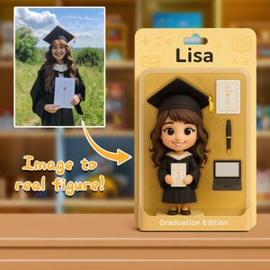 Custom Graduation Gift 3D Printed Pixar Style Figurine – High School ...