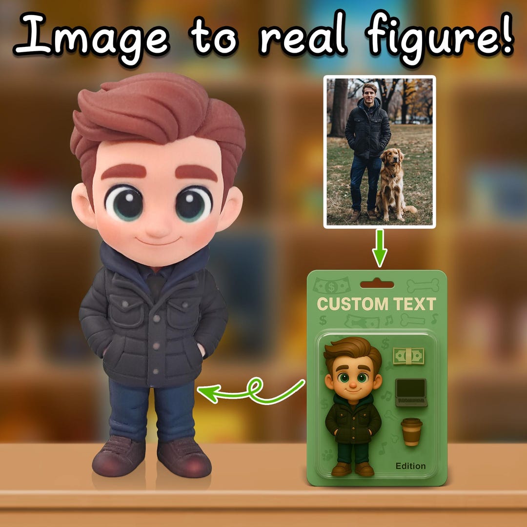 Custom 3D Father Action Figure From Photo, Personalized Cartoon ...