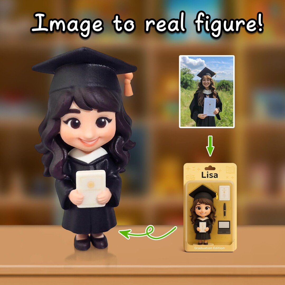 Custom Graduation Gift 3D Printed Pixar Style Figurine – High School ...