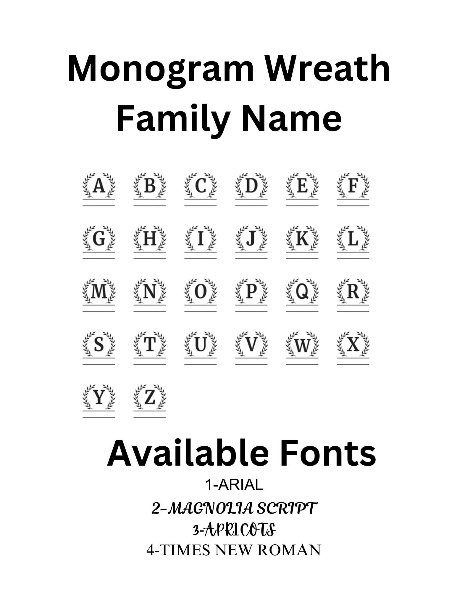 Personalized Last Name Wreath Decal | Family Monogram Decal | Craft ...