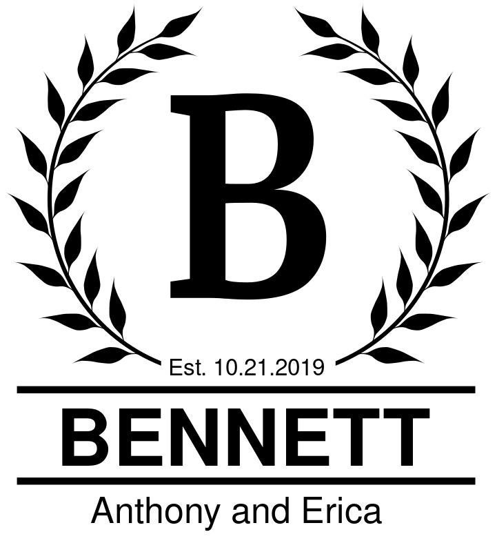 Personalized Last Name Wreath Decal: Family Monogram - Etsy