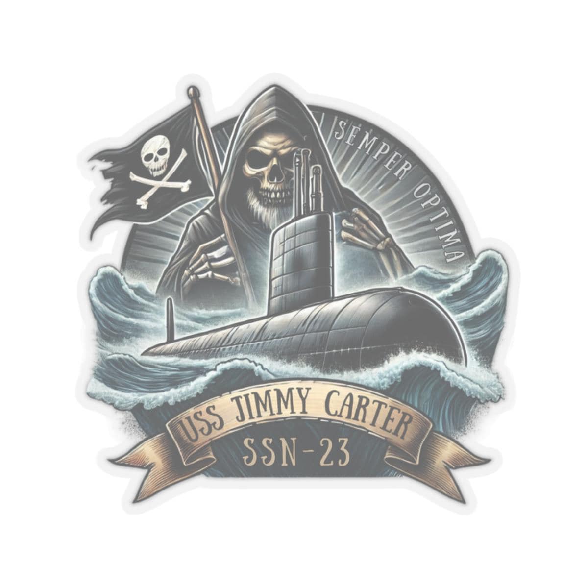 Navy Submarine Sticker, USS Jimmy Carter SSN-23 Sticker, Military ...