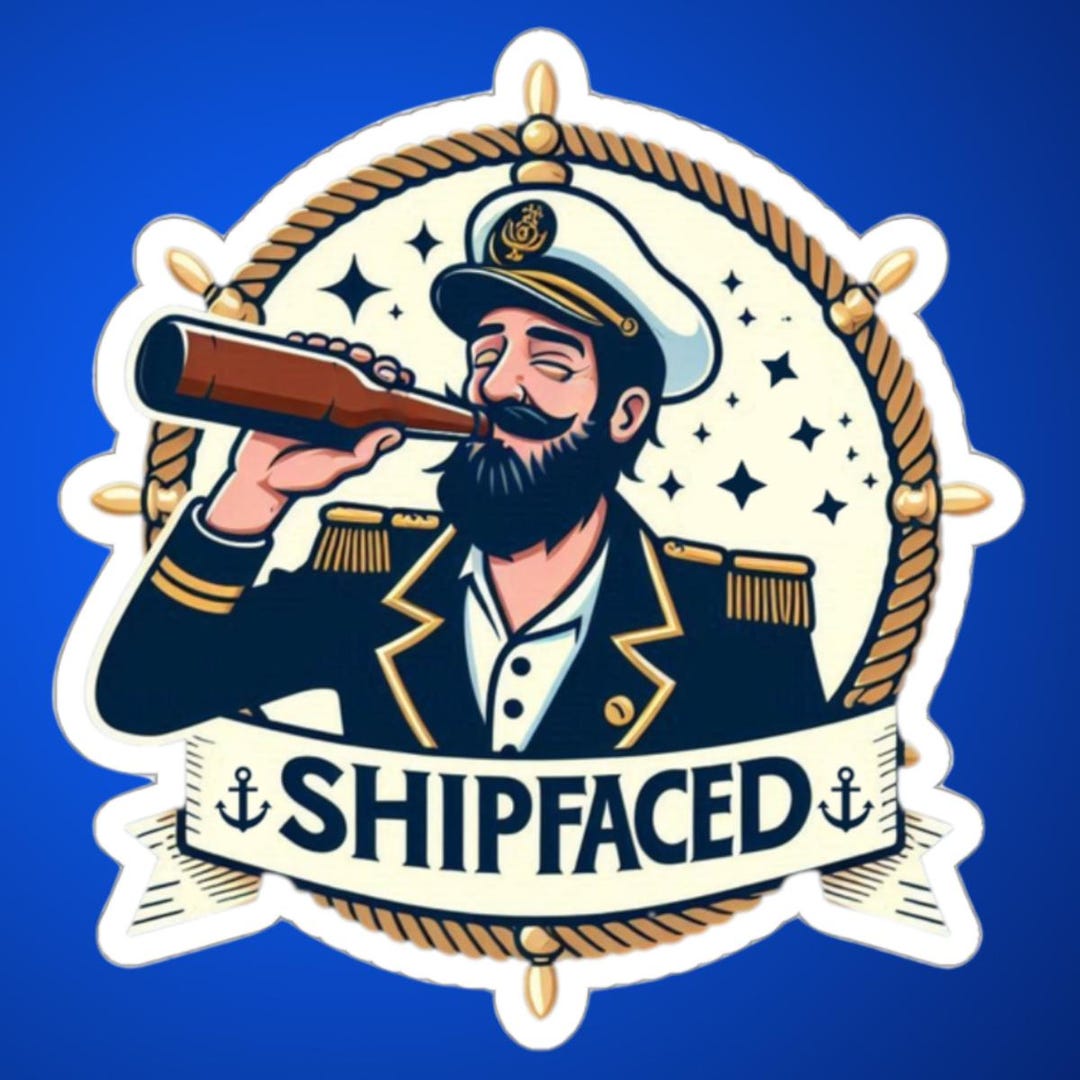 Shipfaced Sailor Sticker - Nautical Humor, Durable Vinyl - Etsy