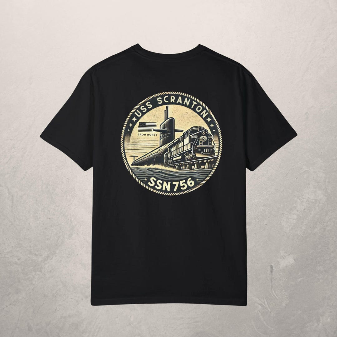 USS Scranton SSN-756 Submarine Unisex Garment-dyed T-shirt, Navy Blue ...