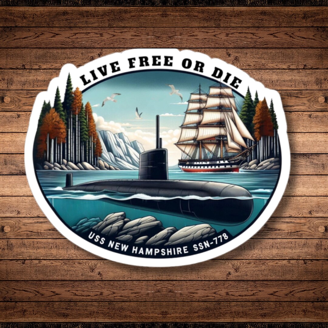 Navy Submarine USS New Hampshire SSN-778 Sticker, Patriotic Military ...