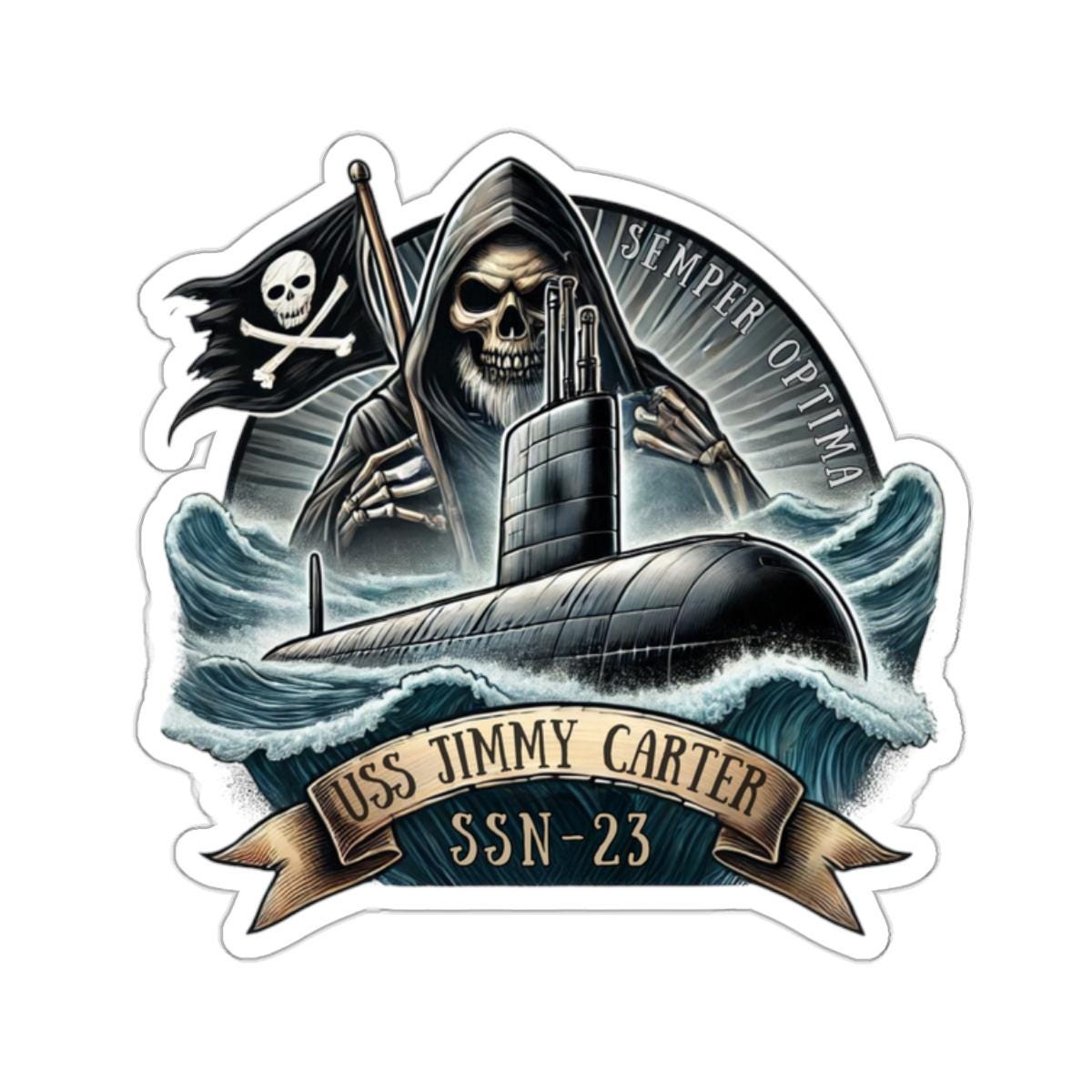 Navy Submarine Sticker, USS Jimmy Carter SSN-23 Sticker, Military ...