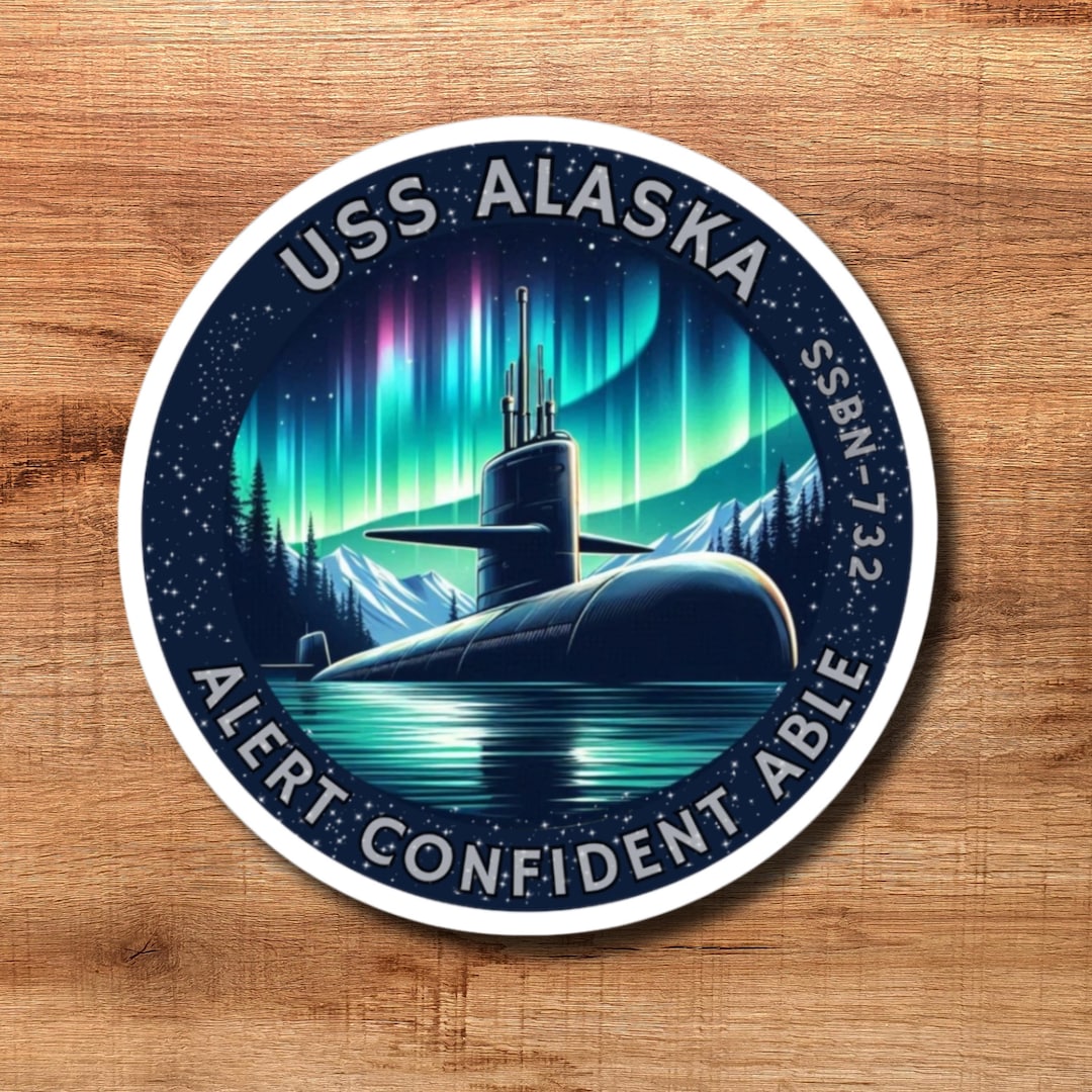 Navy Submarine USS Alaska SSBN-732 Sticker, Military Sticker, Laptop ...