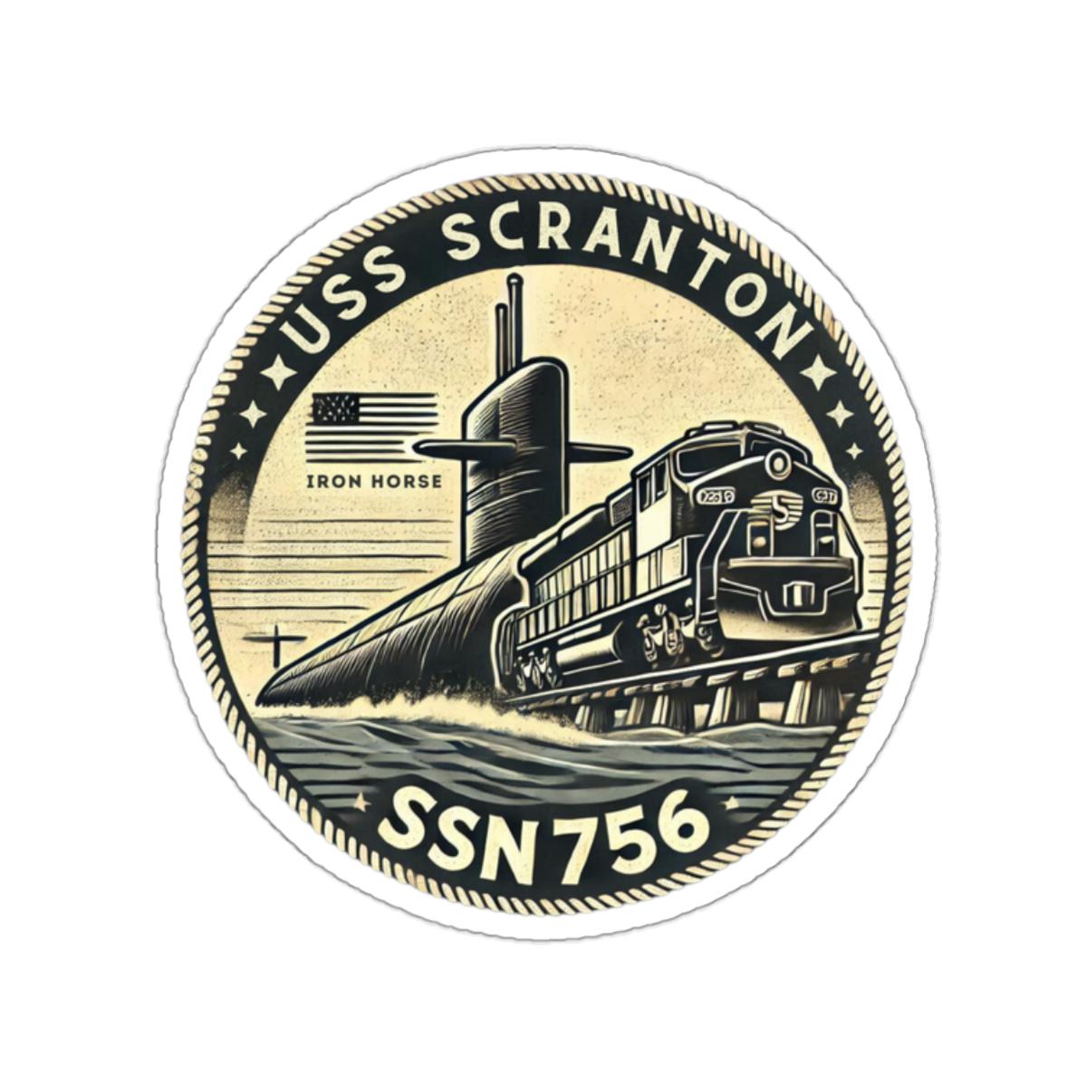 Navy Submarine Sticker, USS Scranton SSN-756, Military Sticker, Laptop ...