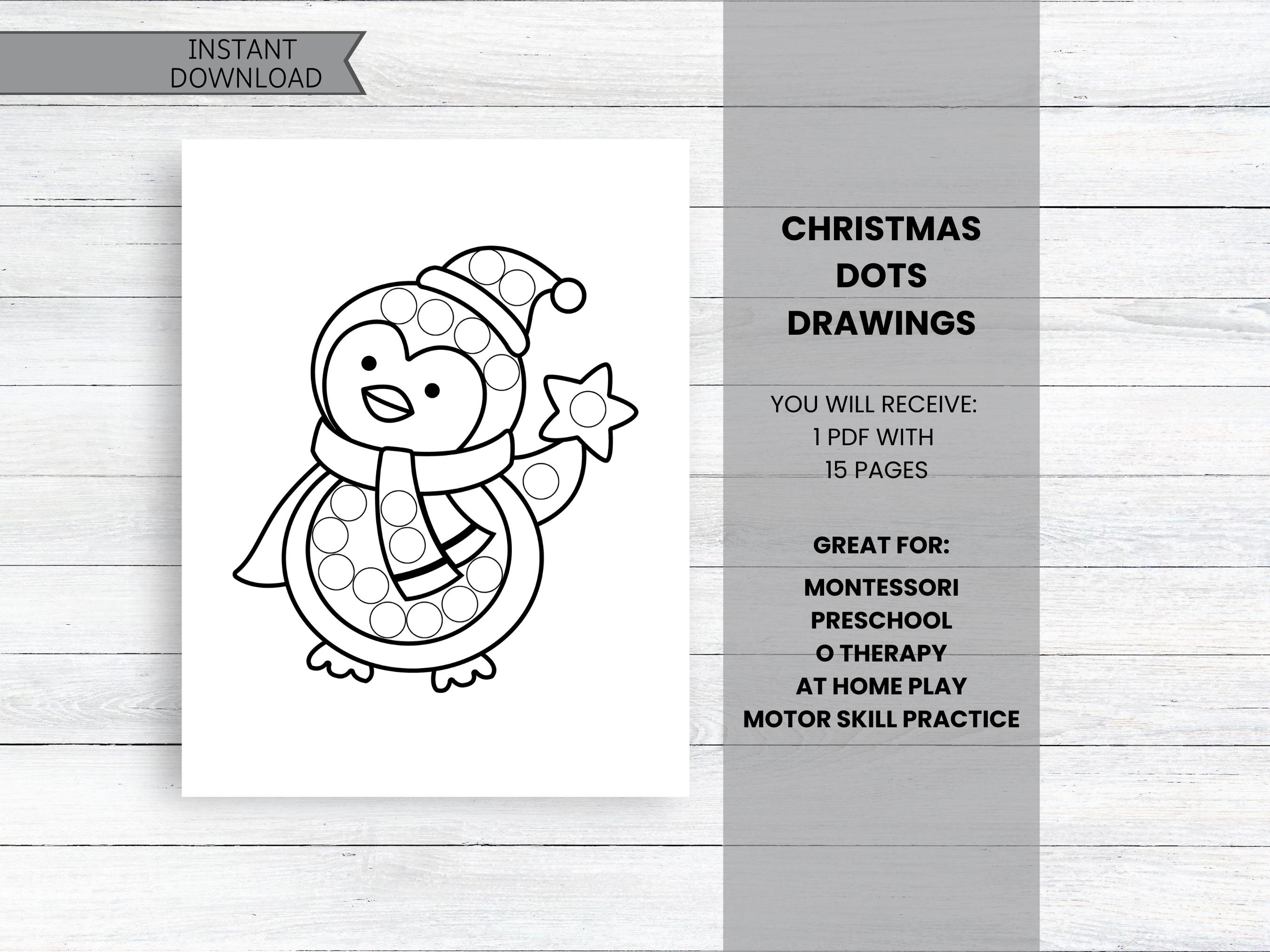 Christmas Dot Marker Sheets, Christmas Coloring Pages, Preschool Kids ...