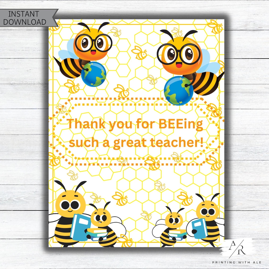 BEE Teacher Flyer - Thank You for Beeing Such a Great Teacher! - Punny ...