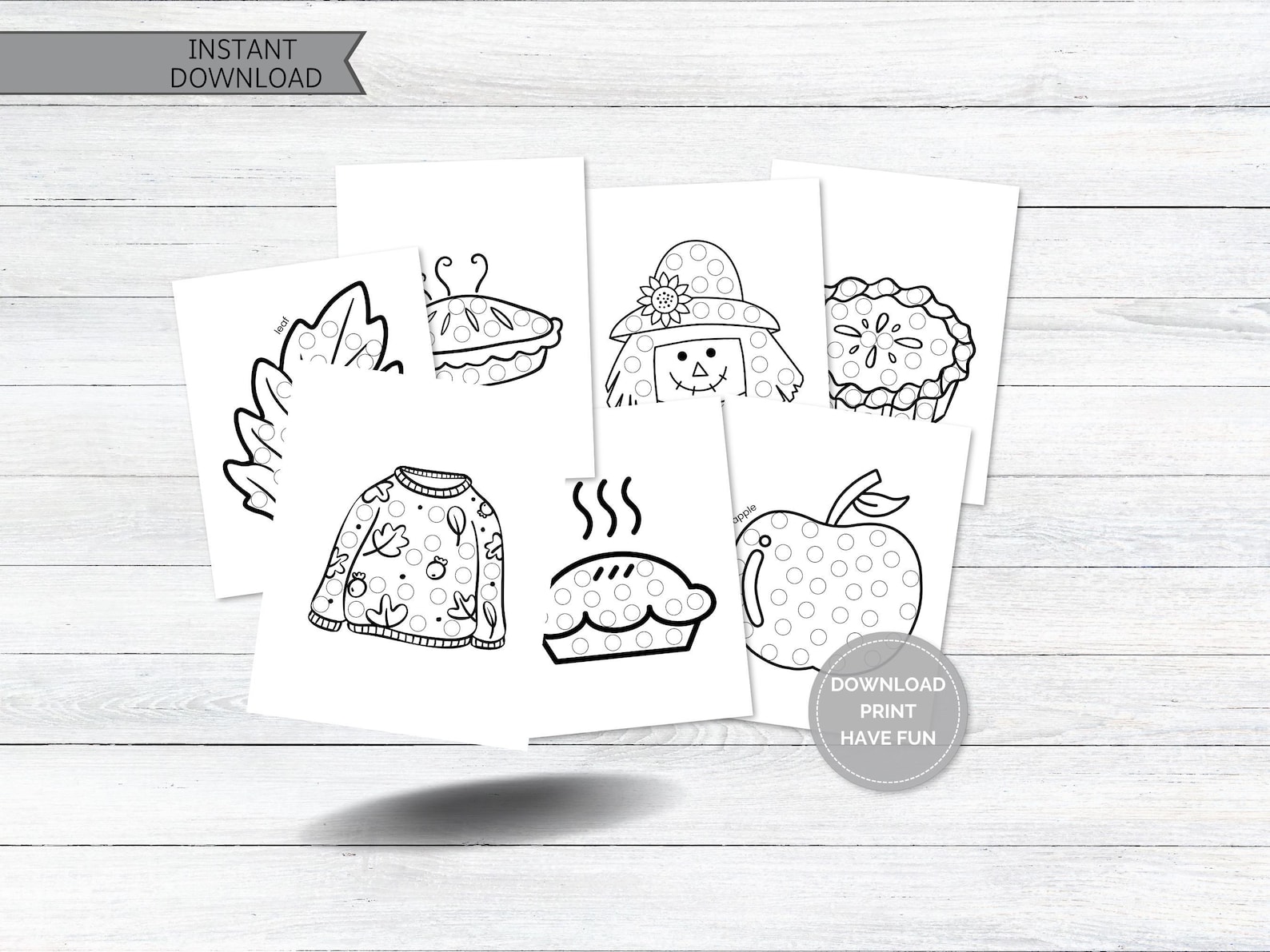 Fall & Thanksgiving Dot Marker Sheets, Autumn Coloring Pages, Preschool ...
