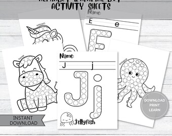 Alphabet Dot Marker Sheets, Alphabet Coloring Pages, Dab It Worksheets ...