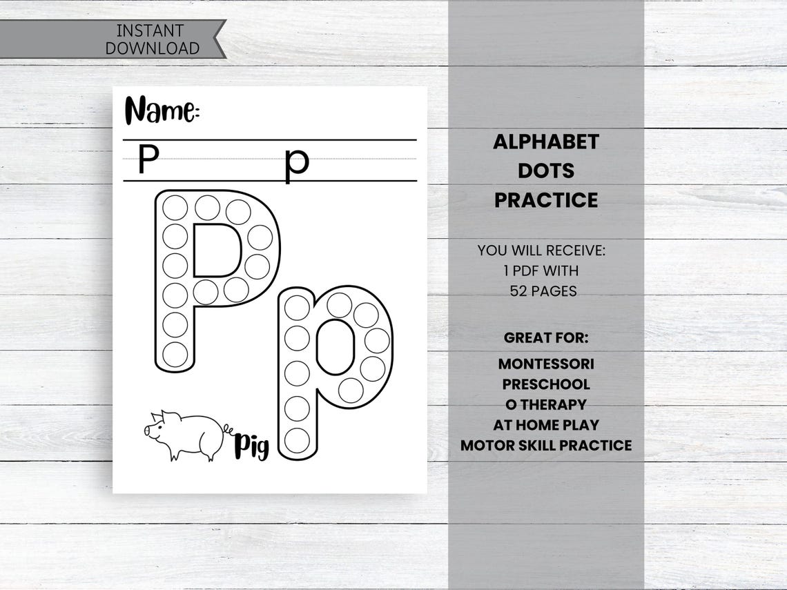 Alphabet Dot Marker Sheets, Alphabet Coloring Pages, Dab It Worksheets ...