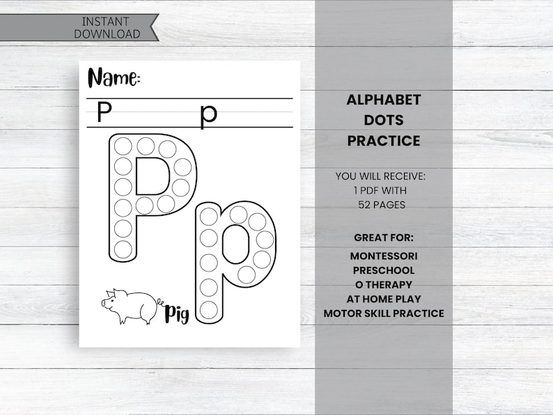 Alphabet Dot Marker Sheets, Alphabet Coloring Pages, Dab It Worksheets ...
