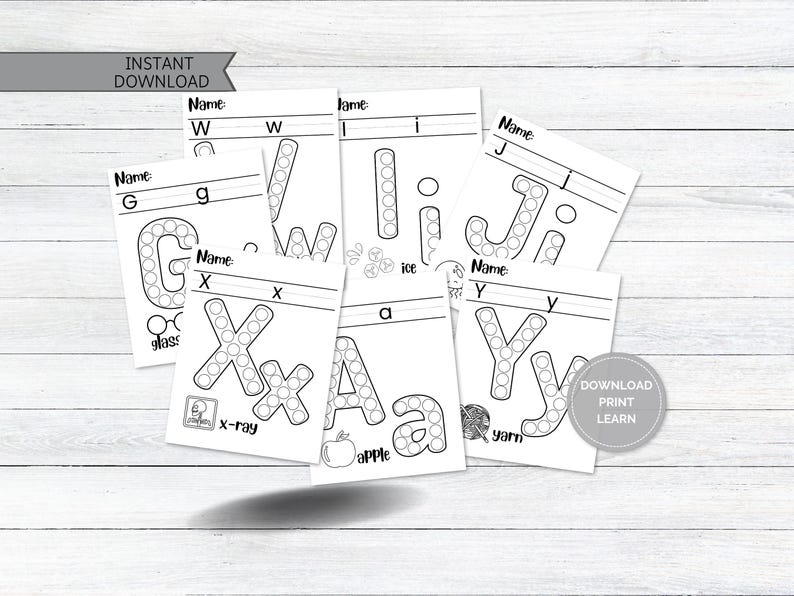 Alphabet Dot Marker Sheets, Alphabet Coloring Pages, Dab It Worksheets ...