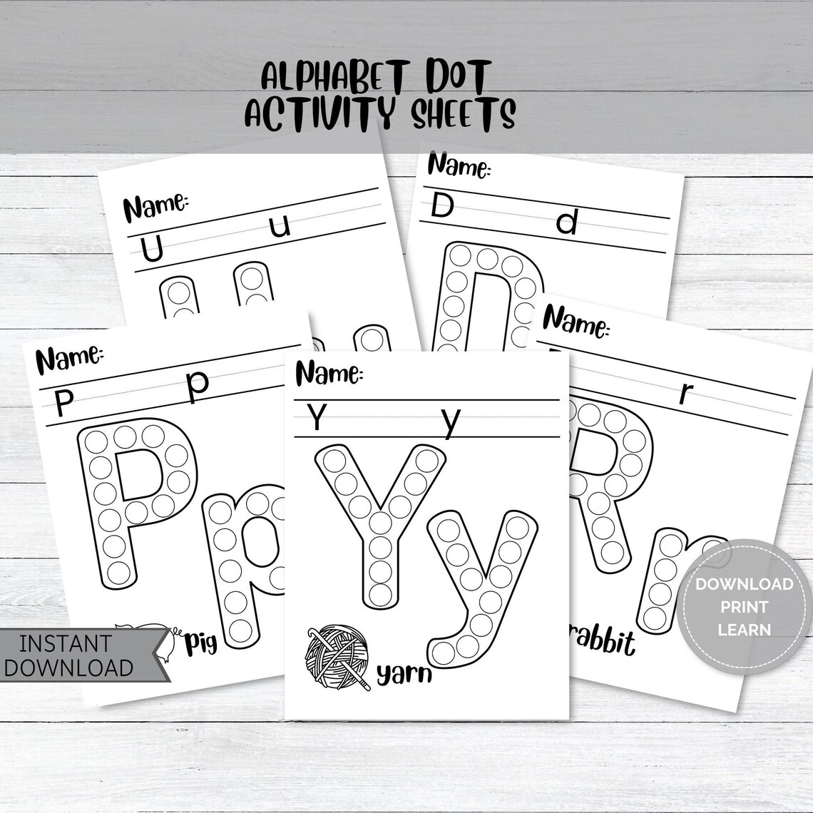 Alphabet Dot Marker Sheets, Alphabet Coloring Pages, Dab It Worksheets ...