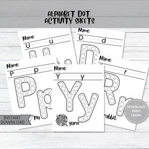 Alphabet Dot Marker Sheets, Alphabet Coloring Pages, Dab It Worksheets ...
