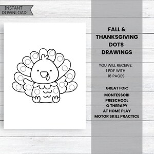 Fall & Thanksgiving Dot Marker Sheets, Autumn Coloring Pages, Preschool ...