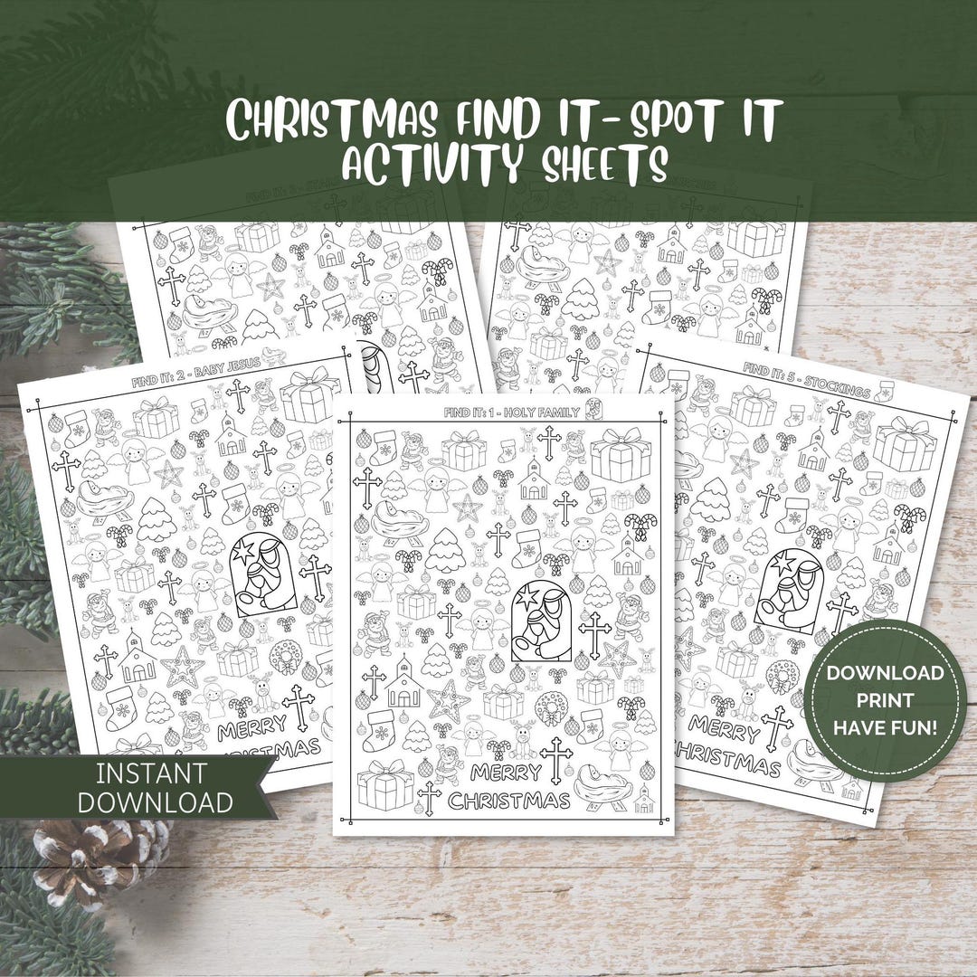Christmas Find It Game - Spot It Game - Christmas Theme - Preschool ...