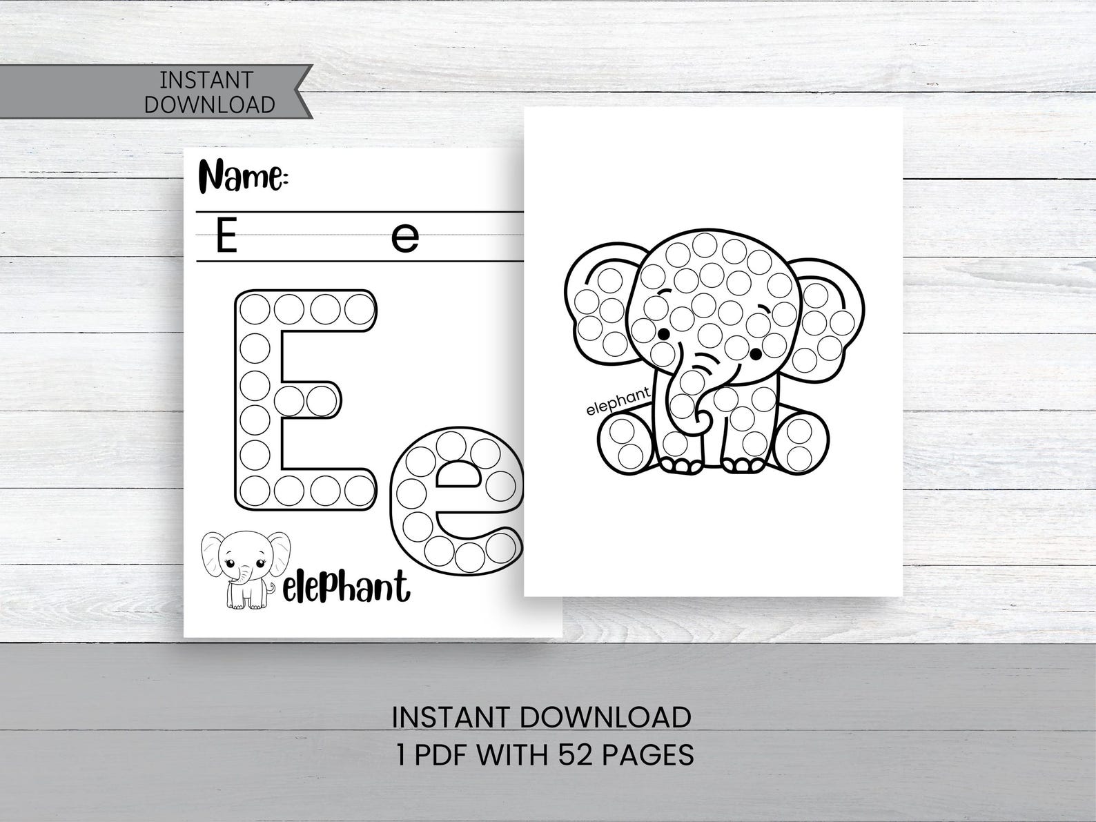 Alphabet & Animals Dot Marker Sheets, Alphabet Coloring Pages ...