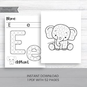 Alphabet & Animals Dot Marker Sheets, Alphabet Coloring Pages ...