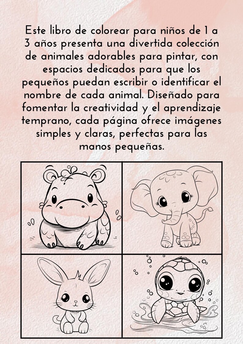 Animal Coloring Book for Kids Ages 1-3 - Etsy