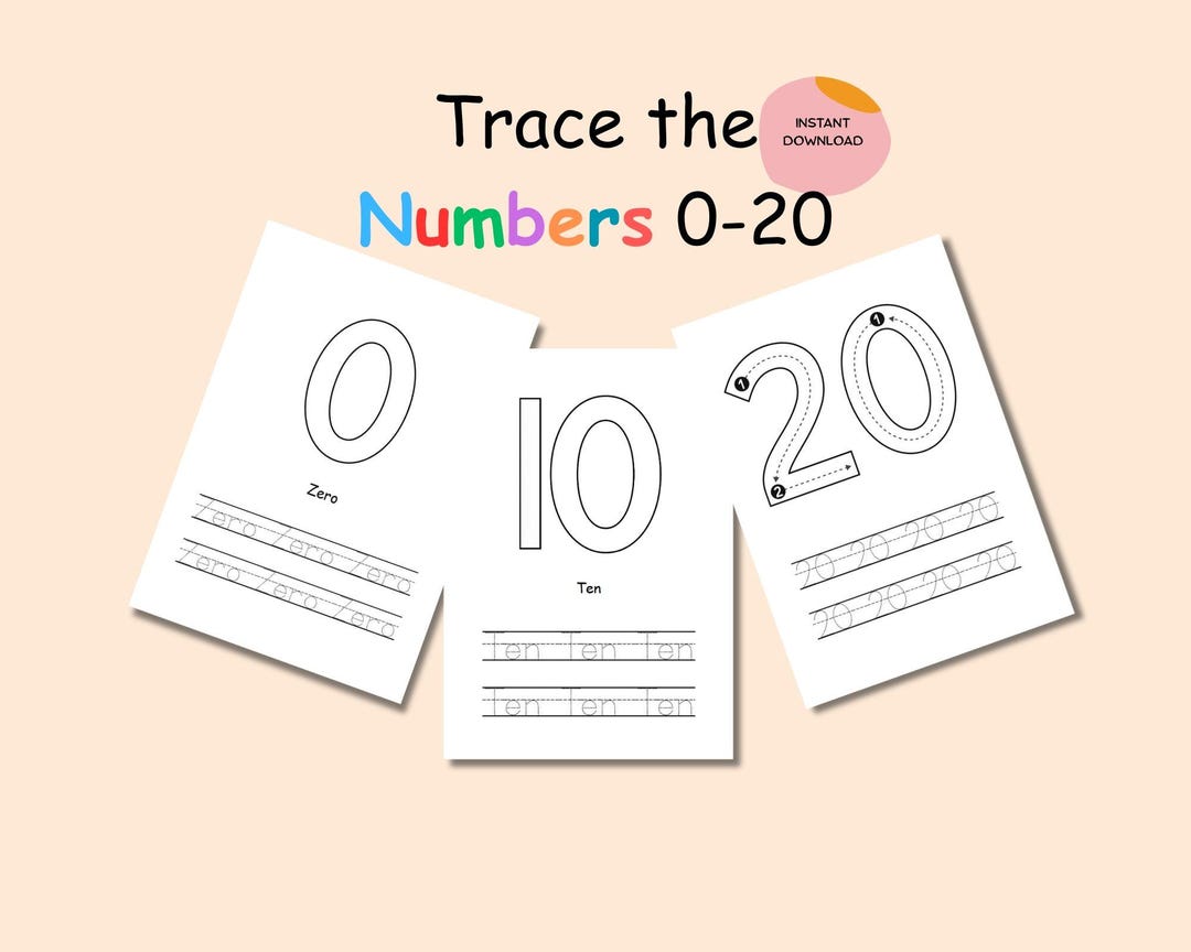 Number Tracing 0-20 Printable | Number Writing Practice for Kids ...
