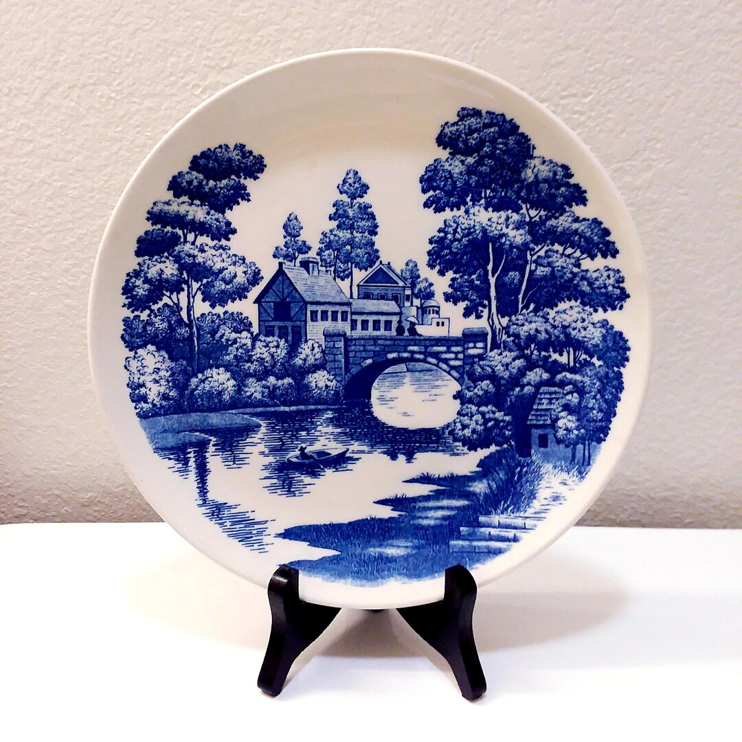 Set of Four Nasco Hand Painted Lakeview Plates, 9 Inches Diameter - Etsy