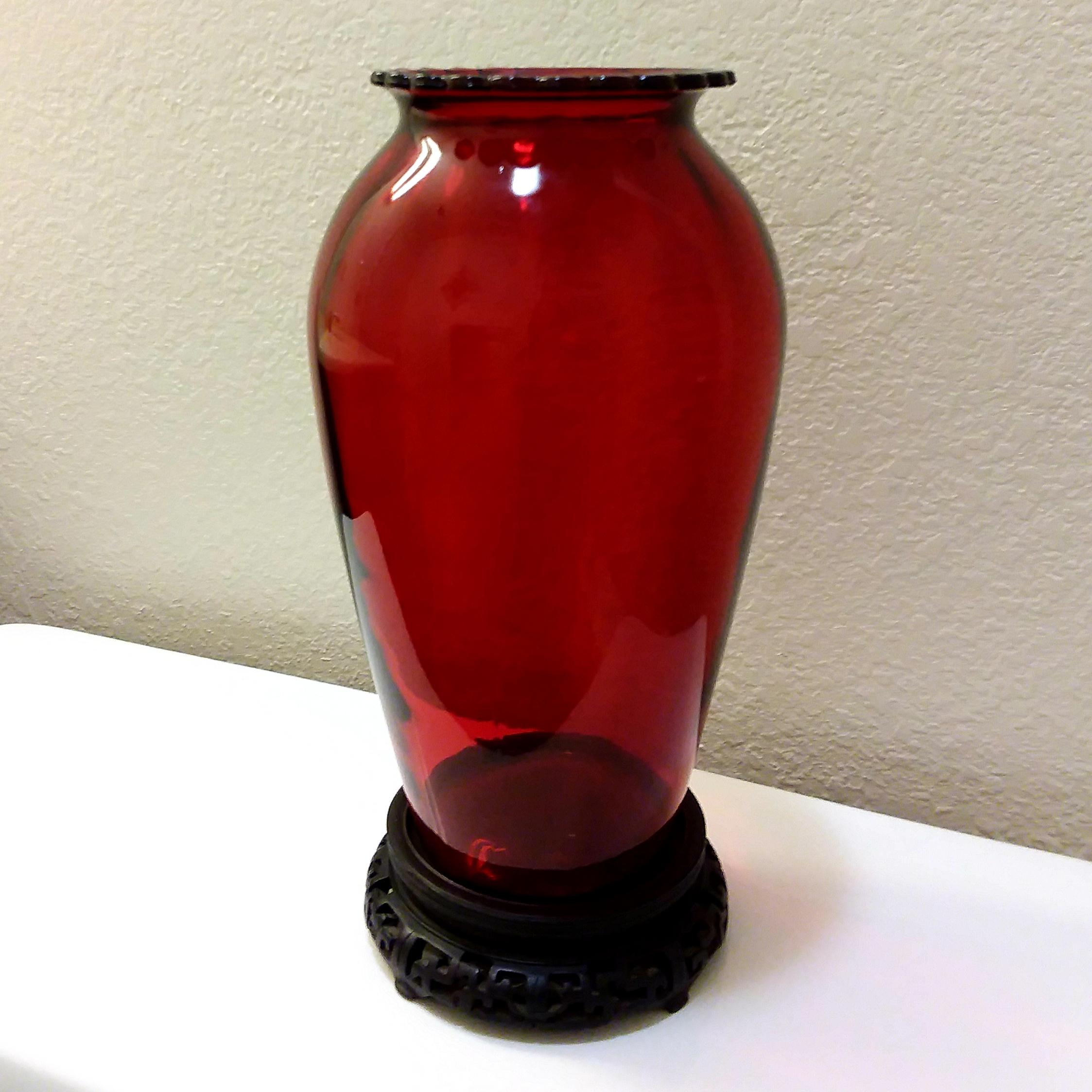 Anchor Hocking Ruby Red Scalloped Vase, 9 Inches (H) - Etsy