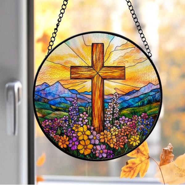 Stained Glass Window Cross - Etsy