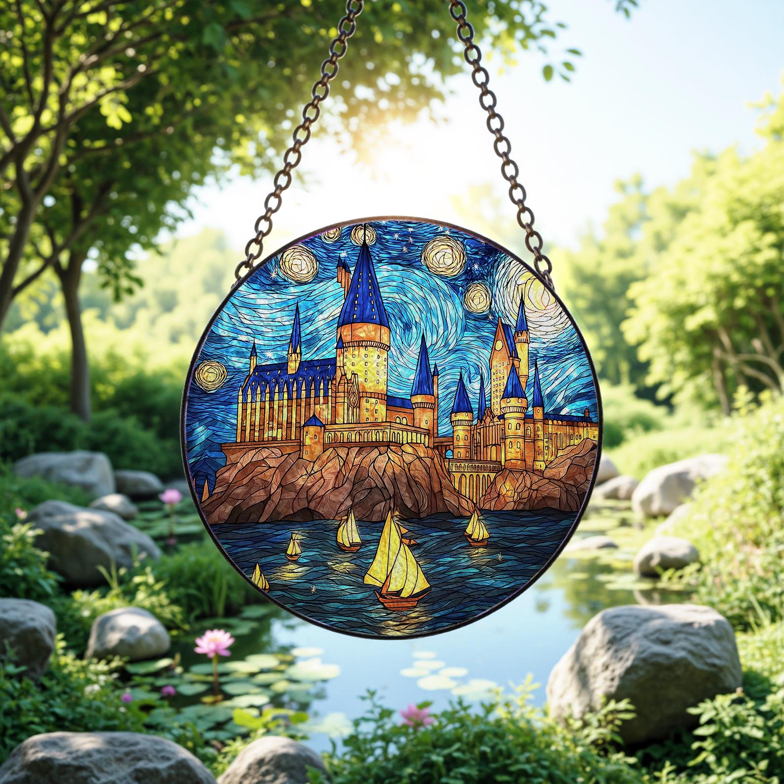 Wizard School Imitation Stained Glass Suncatcher/enchanted Castle ...