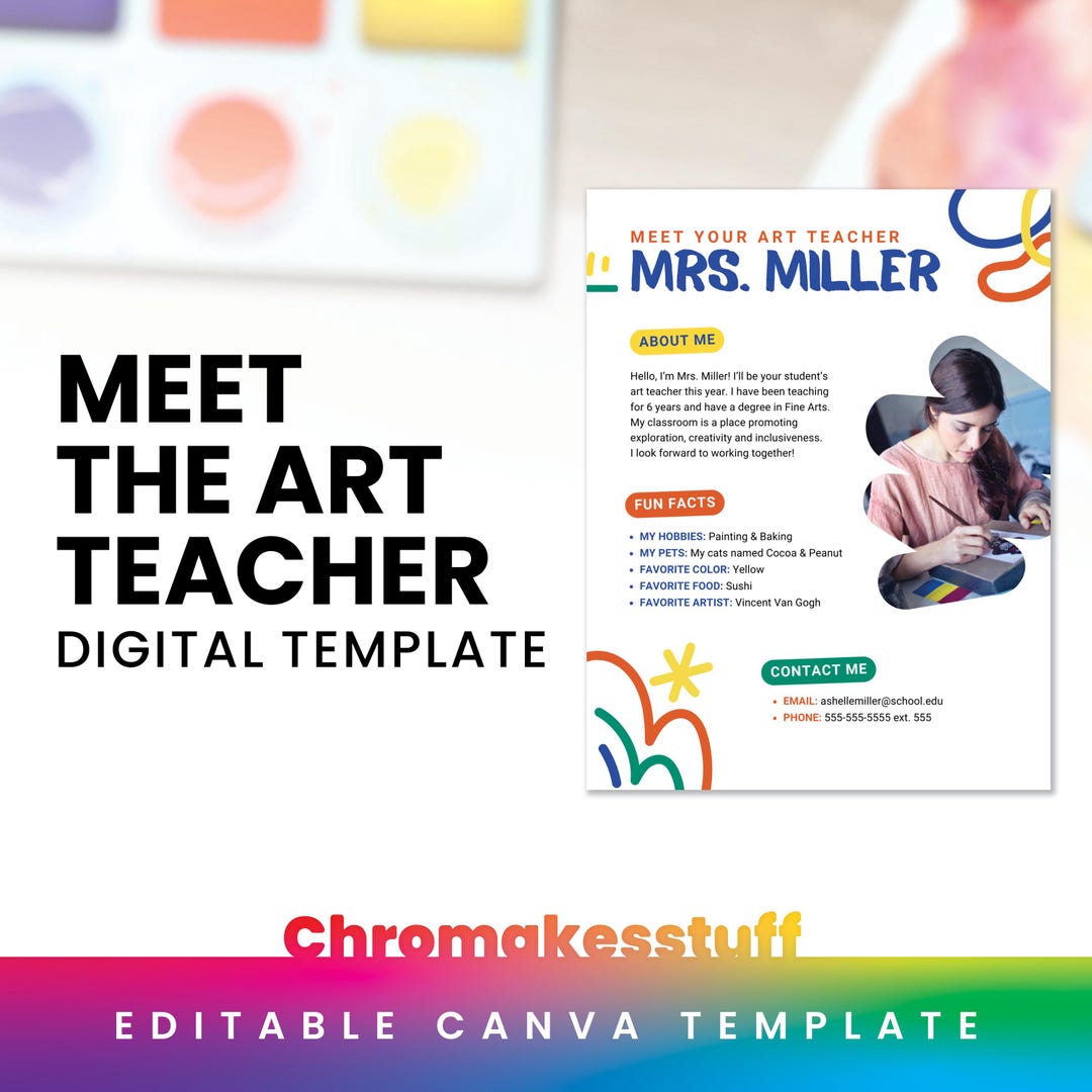 Meet the Art Teacher and School Supplies List - Digital & Printable ...