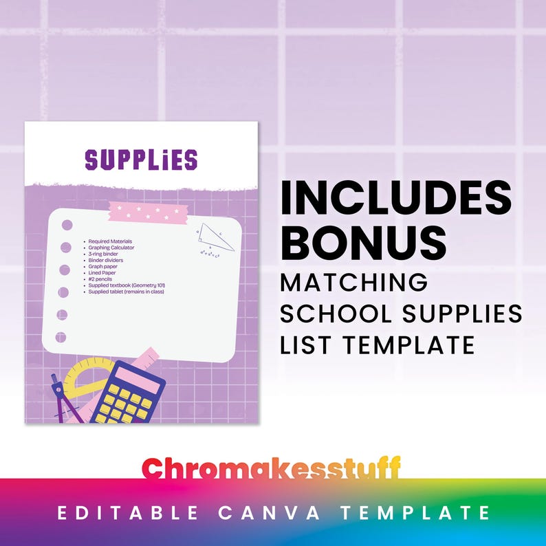 Meet the Math Teacher and School Supplies List - Digital & Printable ...