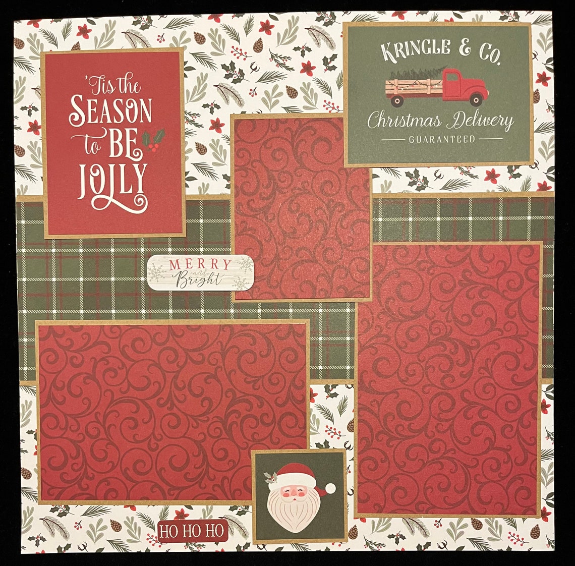 Premade Christmas Scrapbook Album Layout Page, Little Red Truck ...