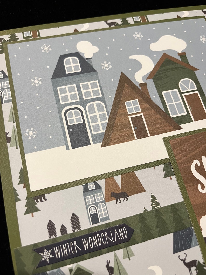 Premade Winter Scrapbook Album Page, Snow, Sledding, Snowman, Winter ...