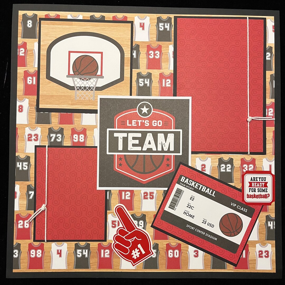 Basketball Scrapbook Album Layout Basketball Team Premade - Etsy
