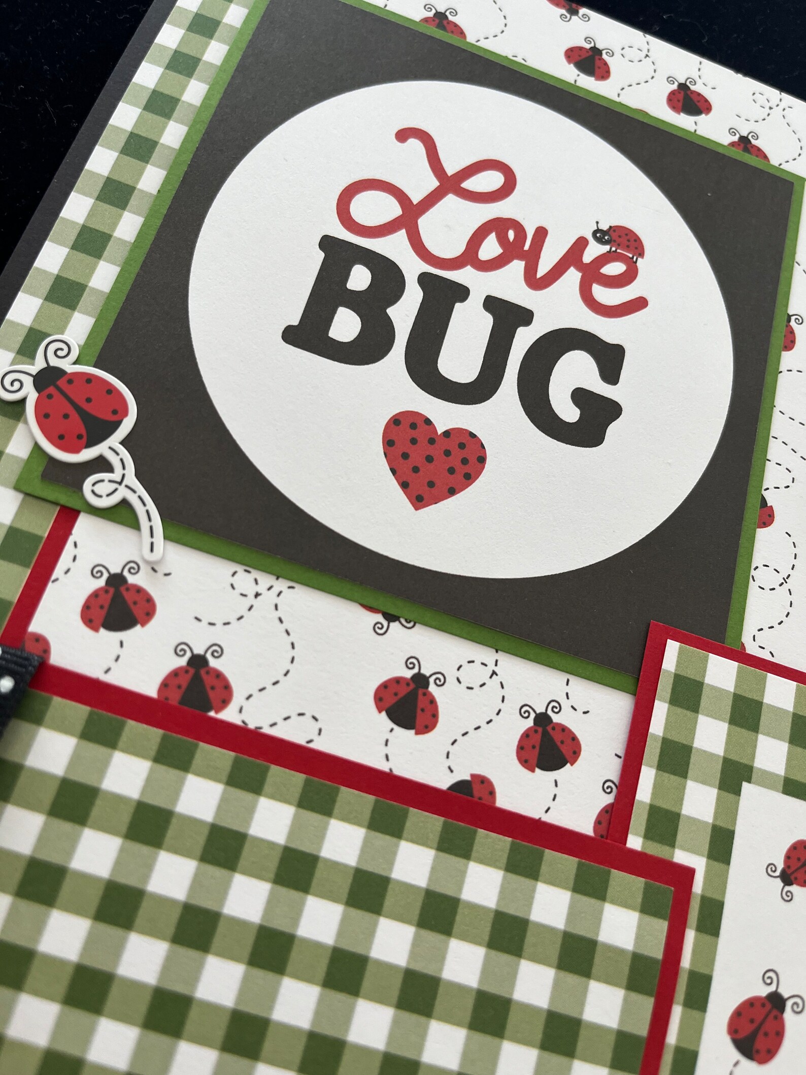 Ladybug Premade 12x12 Scrapbook Album Layout Page, Love Bug Scrapbook ...