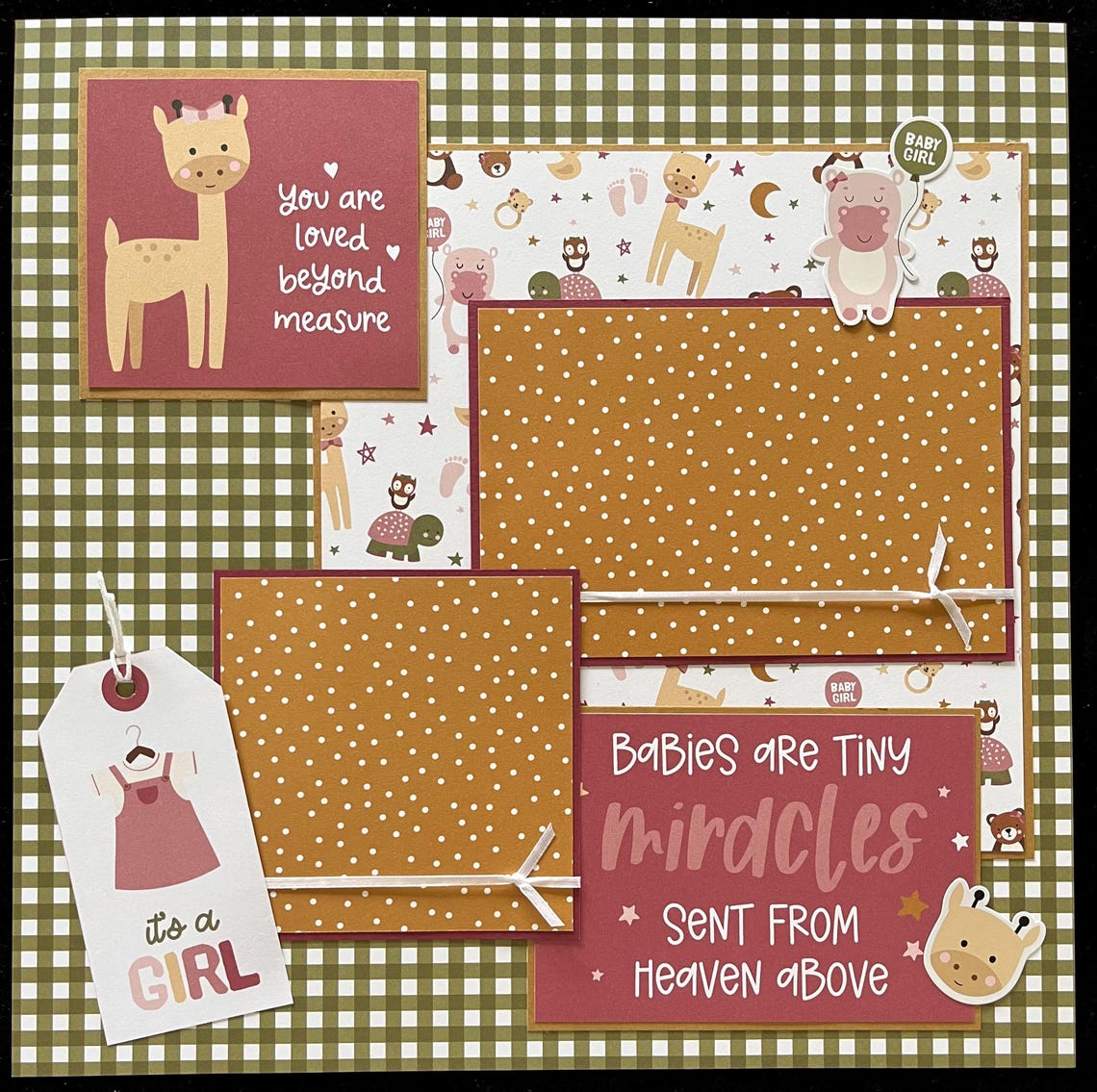 Baby Girl Premade Scrapbook Album Page, Memory Album Page, Photo Album ...