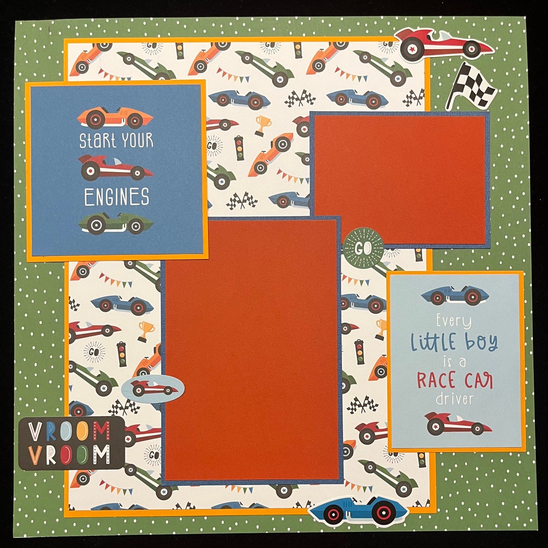 Scrapbook Album Page, Premade Layout, Toddler Boy Page, Baby Boy ...