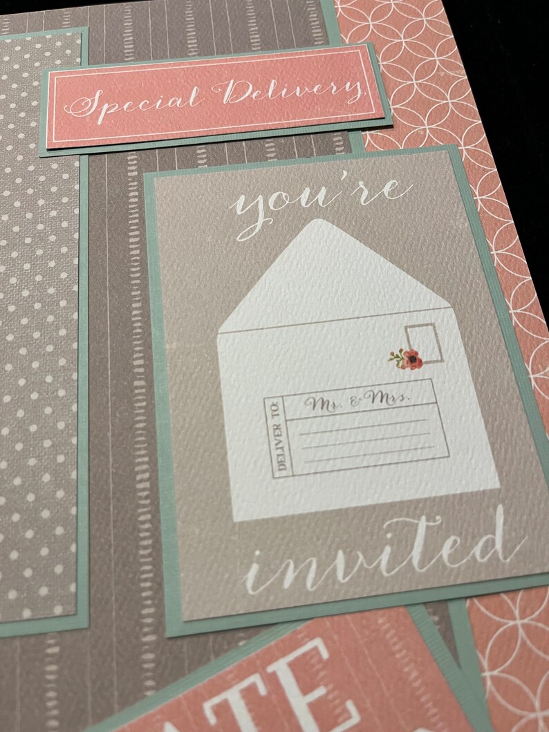 Wedding Scrapbook Layout, Wedding Album Page, Premade Scrapbook Layout ...