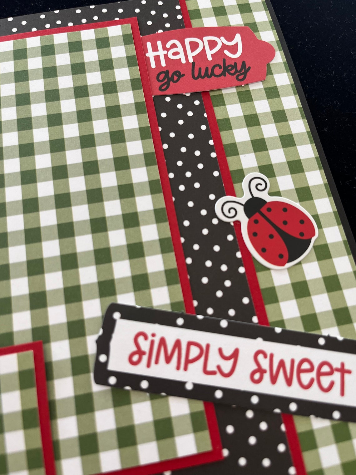 Ladybug Premade 12x12 Scrapbook Album Layout Page, Love Bug Scrapbook ...