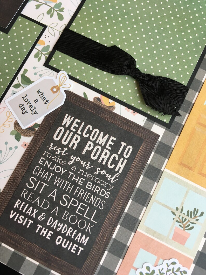 Home Premade Scrapbook Album Layout Page, Porch Rules, Summer Album ...